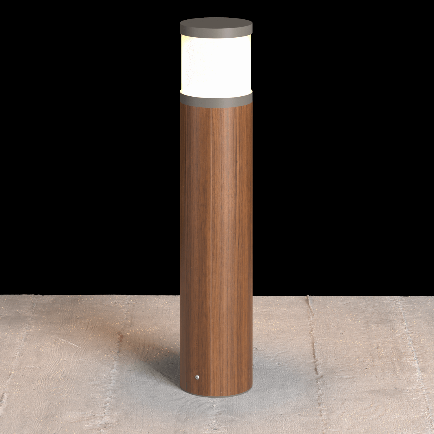 Circular Wooden Bollard Light