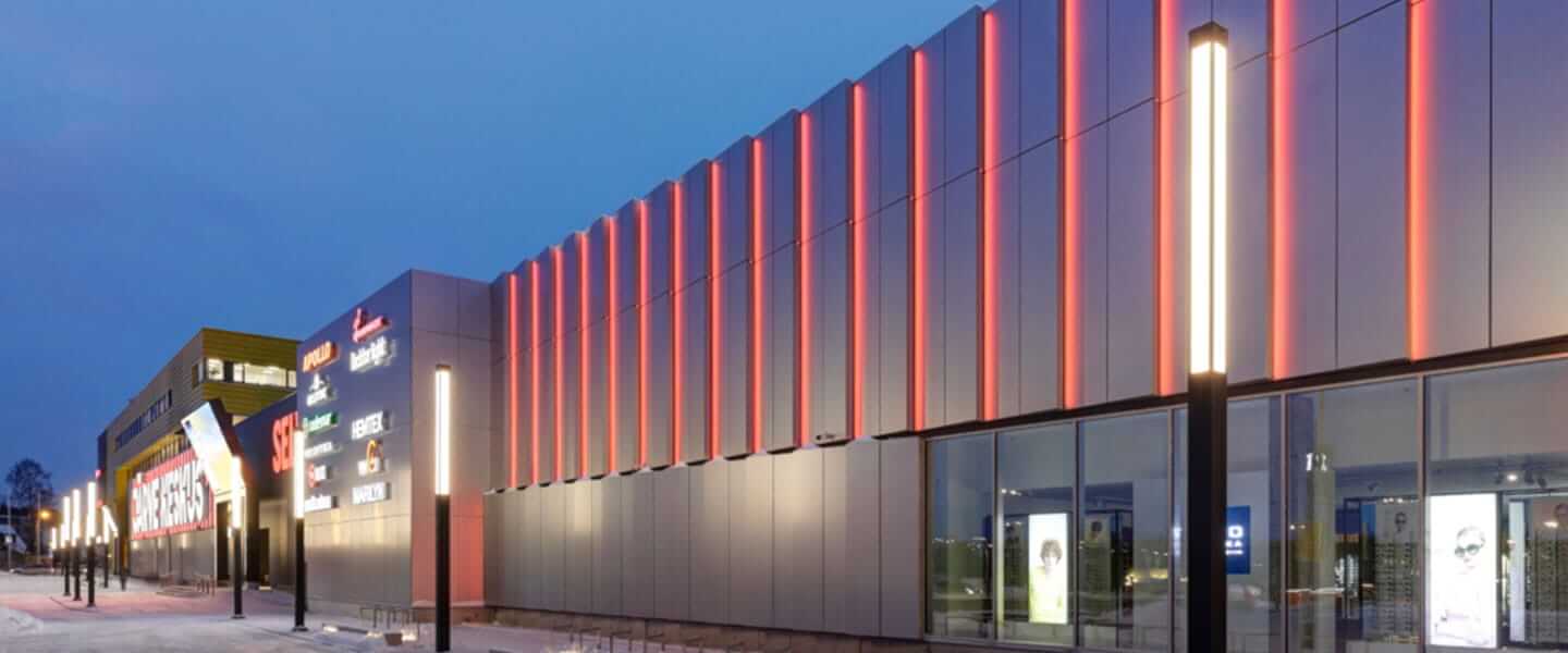 Jarve Keskus Mall Landscape Lighting in Estonia